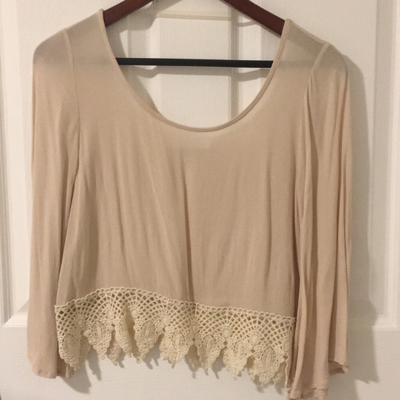 Kaitlyn BOUTIQUE | Tops | Cream Colored Top With Crochet Bottom Like ...